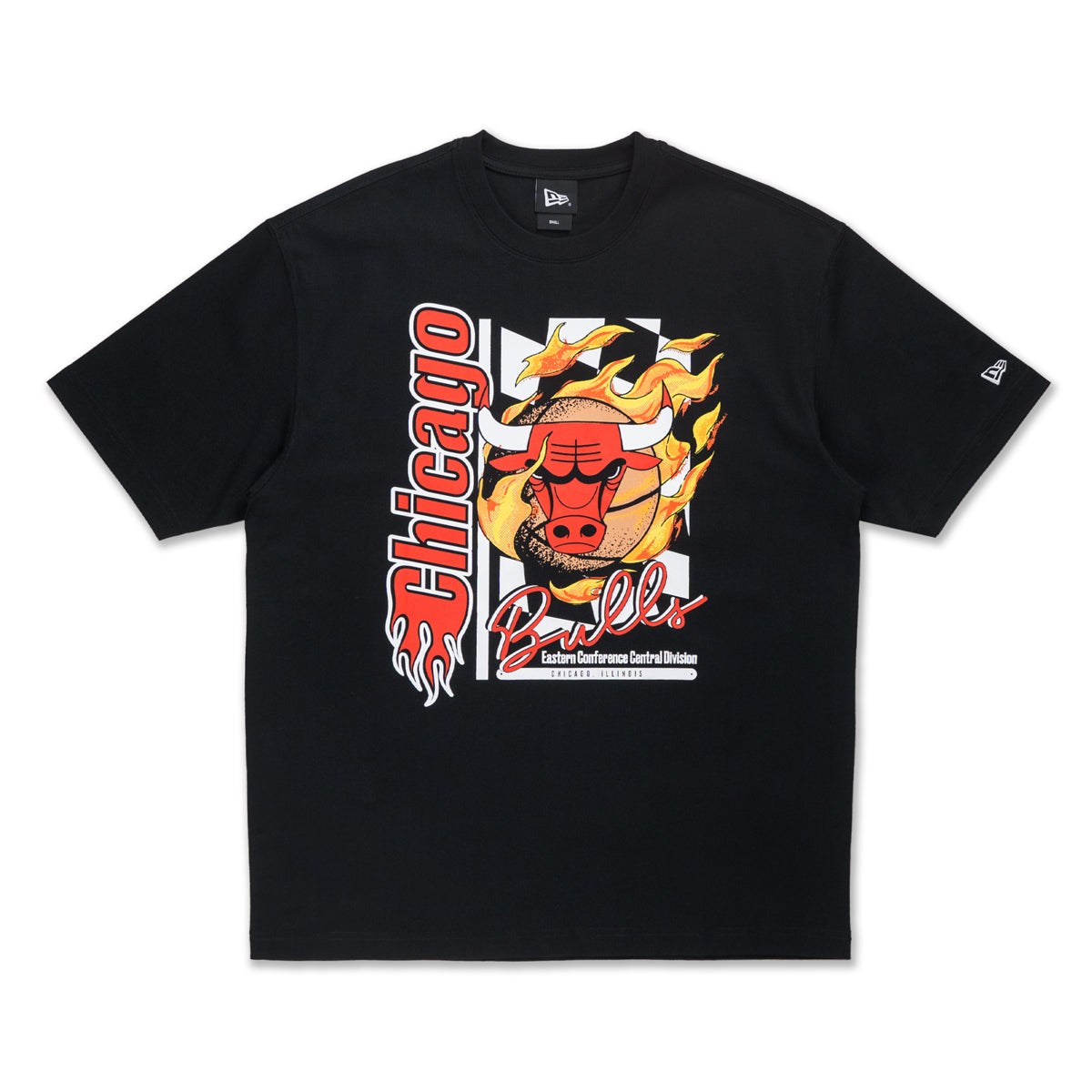 New Era เสื้อยืดแขนสั้นรุ่น Chicago Bulls Nba Flame Graphic Black Over ...